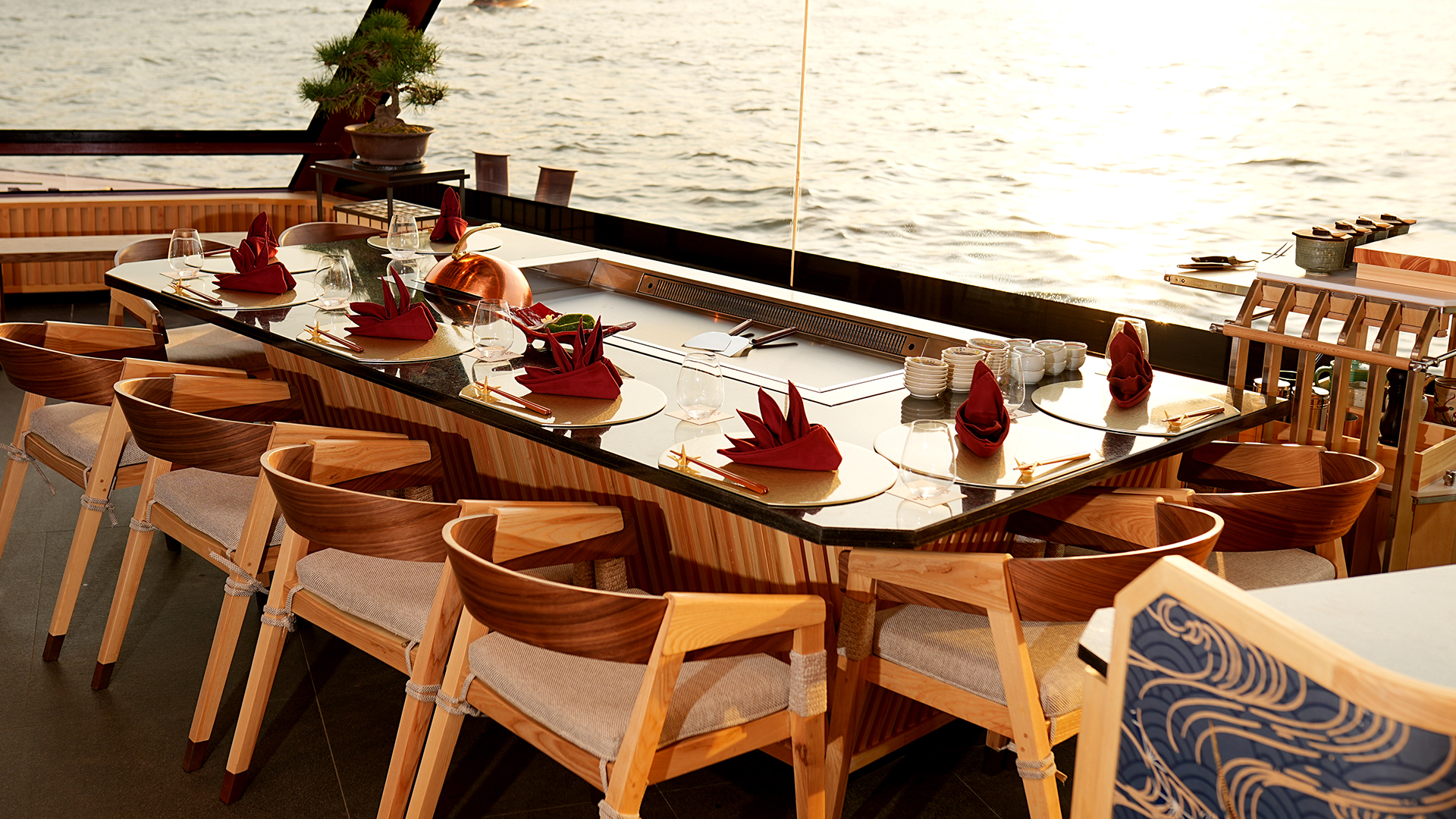 Okura Cruise Presents World's First Overwater Teppanyaki - World of Watches Thailand